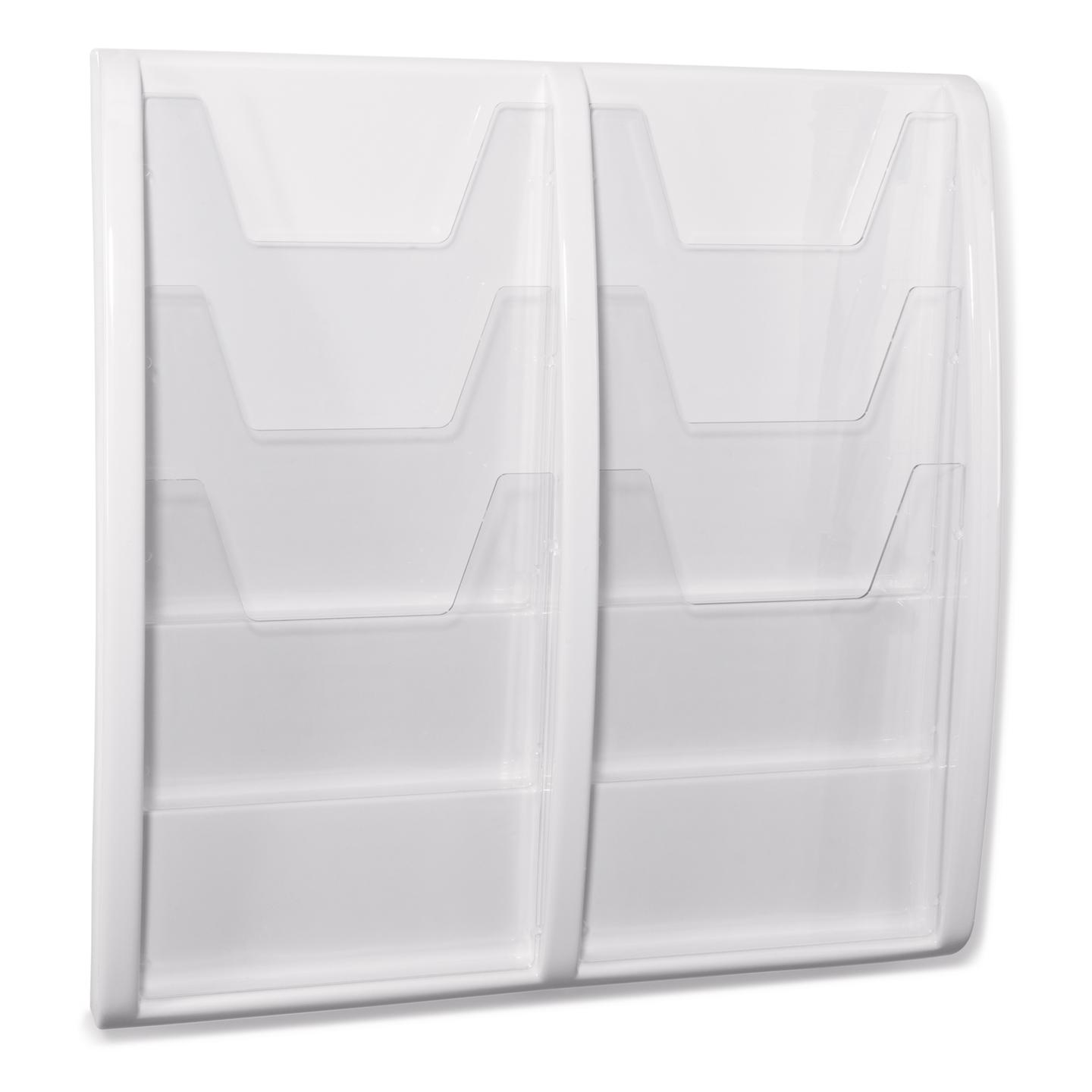 DIN A4 Display / 6 Fächer / Wandmontage (Weiss)